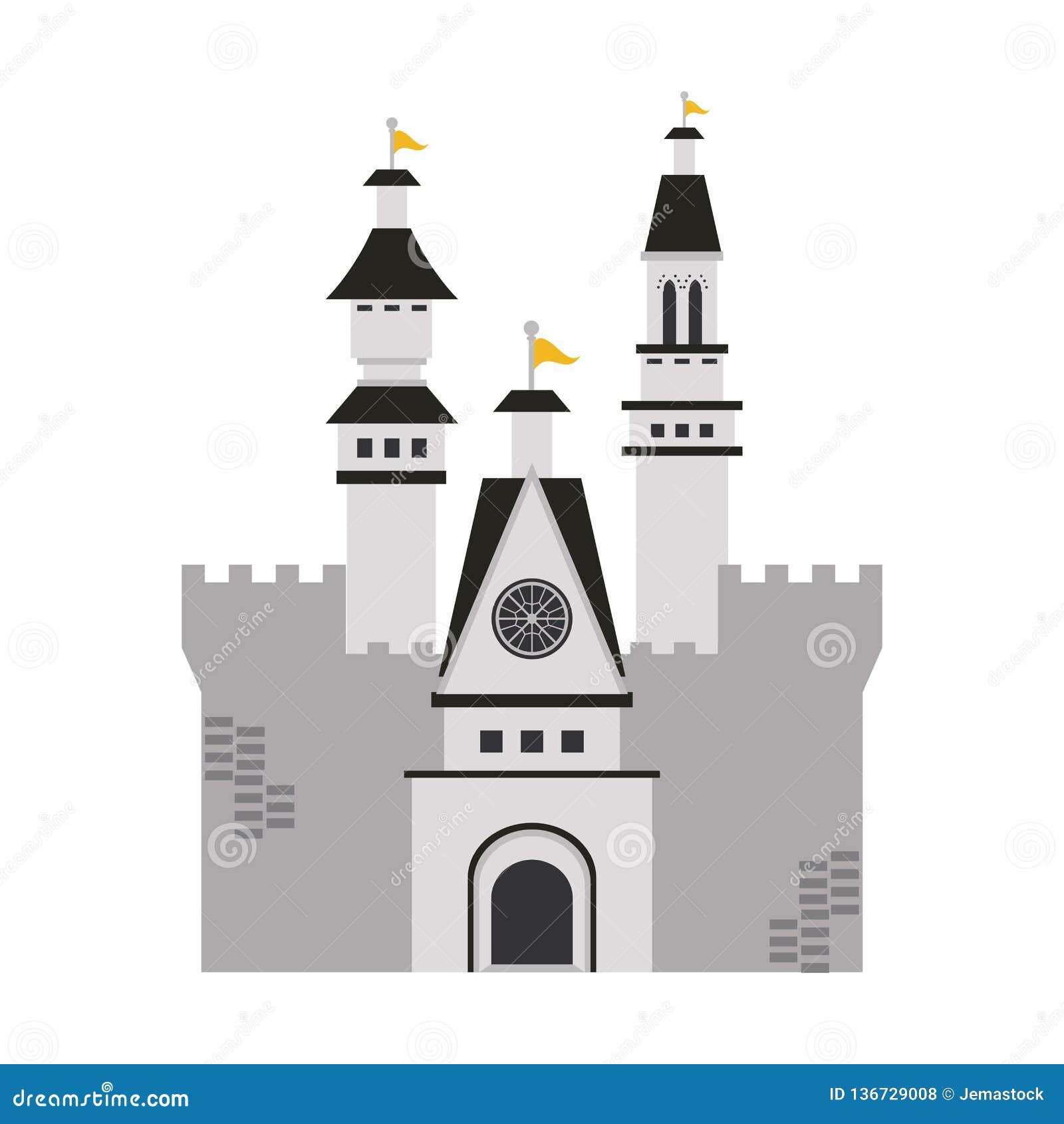 Medieval castle building stock vector. Illustration of medieval - 136729008