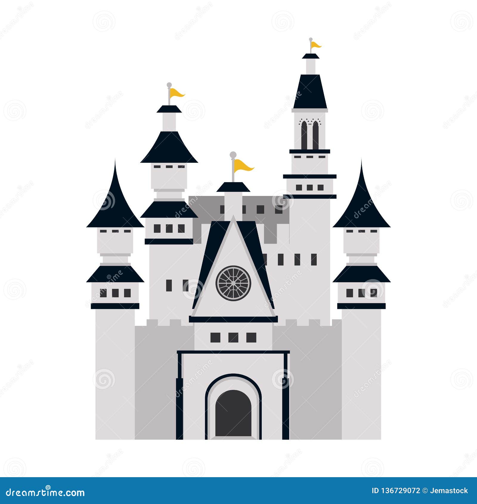 Medieval castle building stock vector. Illustration of ancient - 136729072