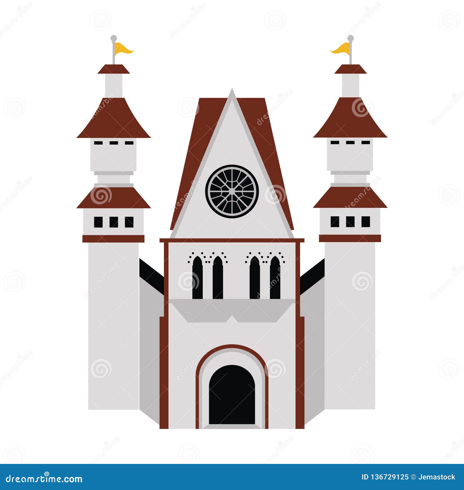 Medieval castle building stock vector. Illustration of building - 136729125