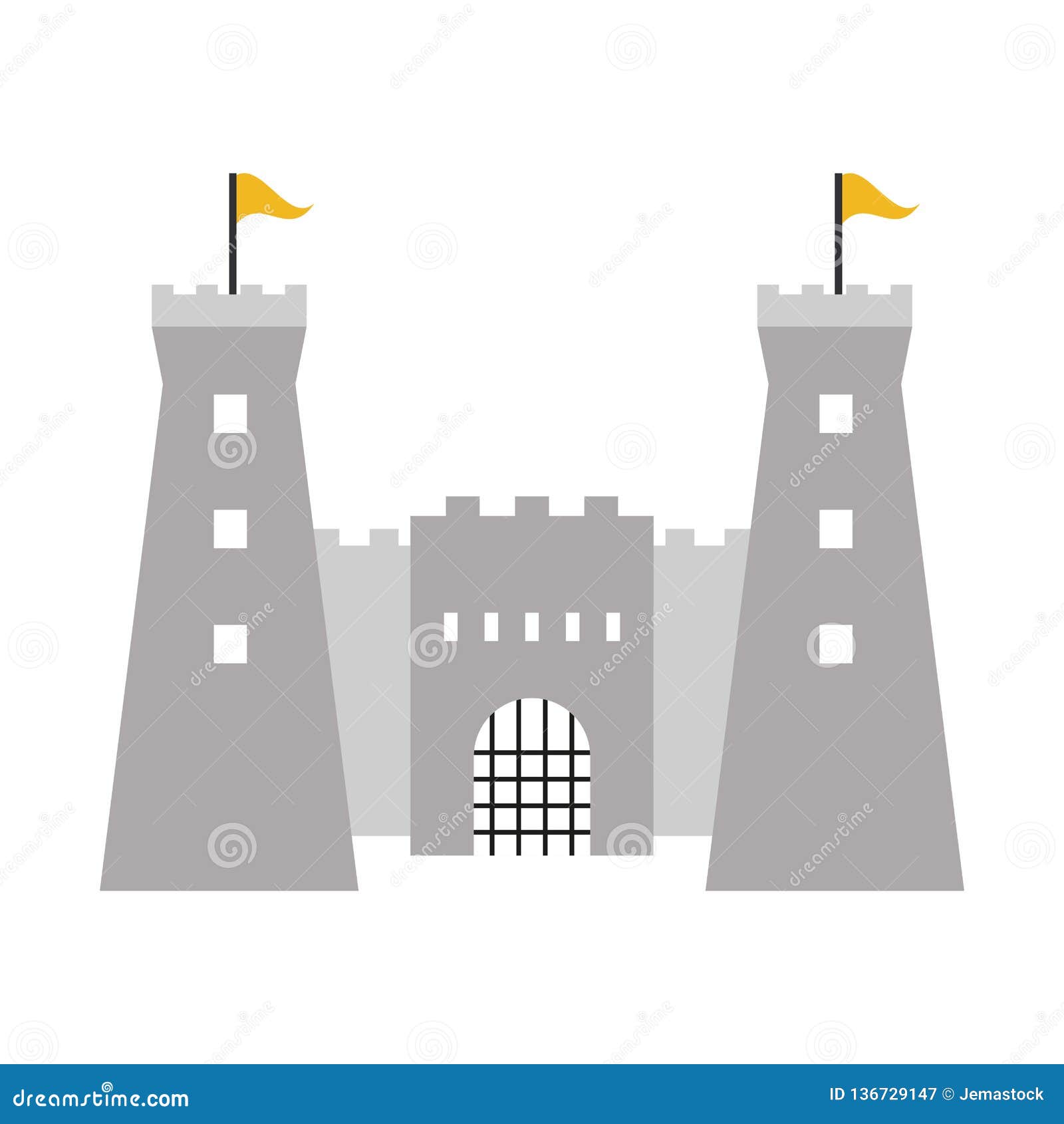 Medieval castle building stock vector. Illustration of famous - 136729147
