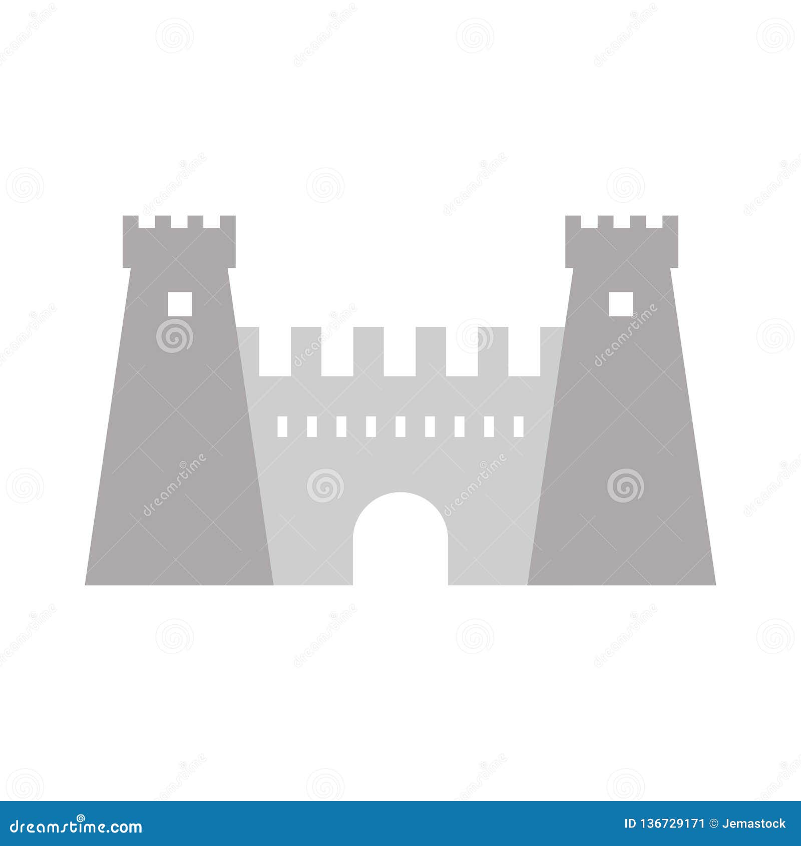 Medieval castle building stock vector. Illustration of landmark - 136729171