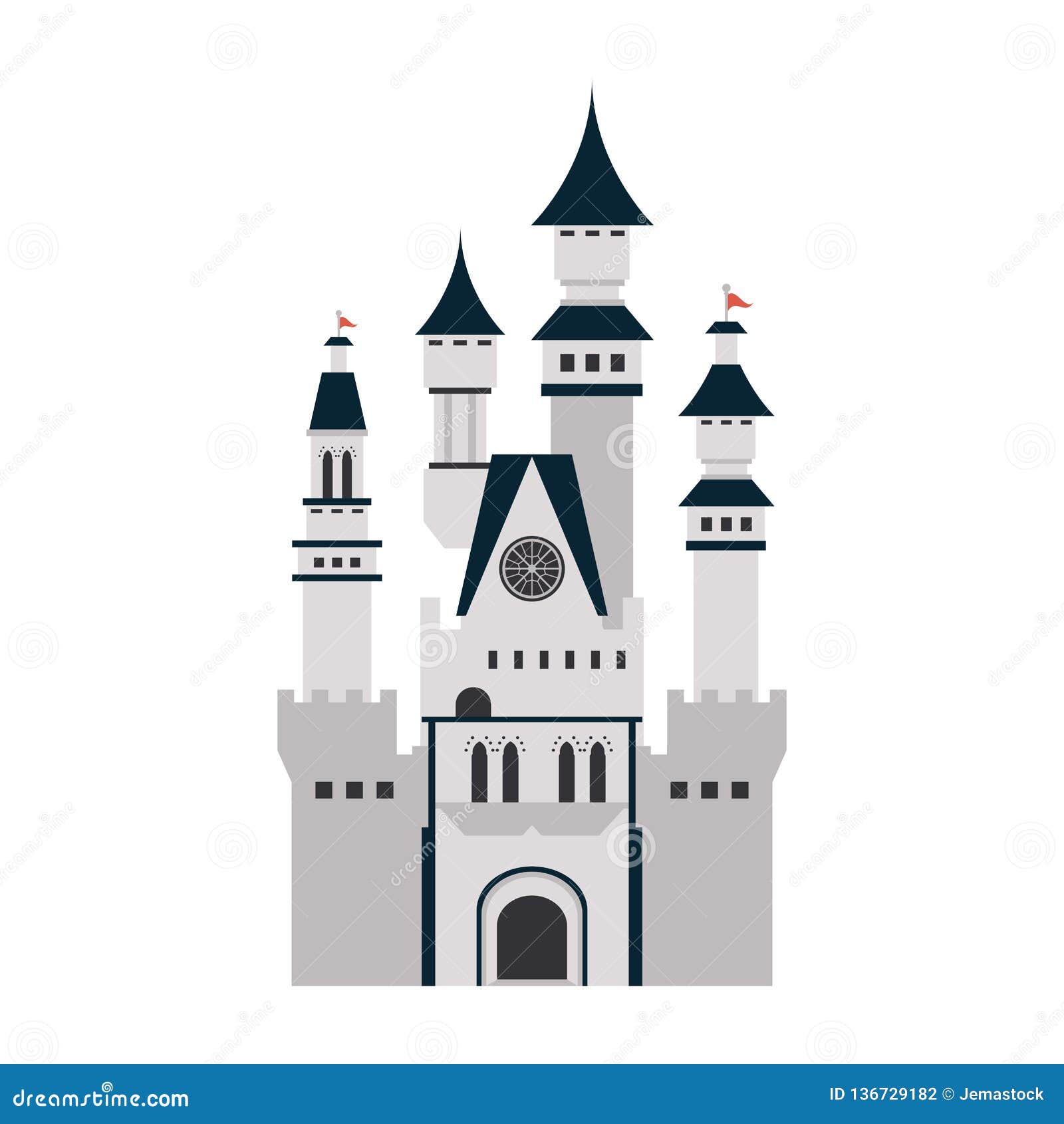 Medieval castle building stock vector. Illustration of nature - 136729182