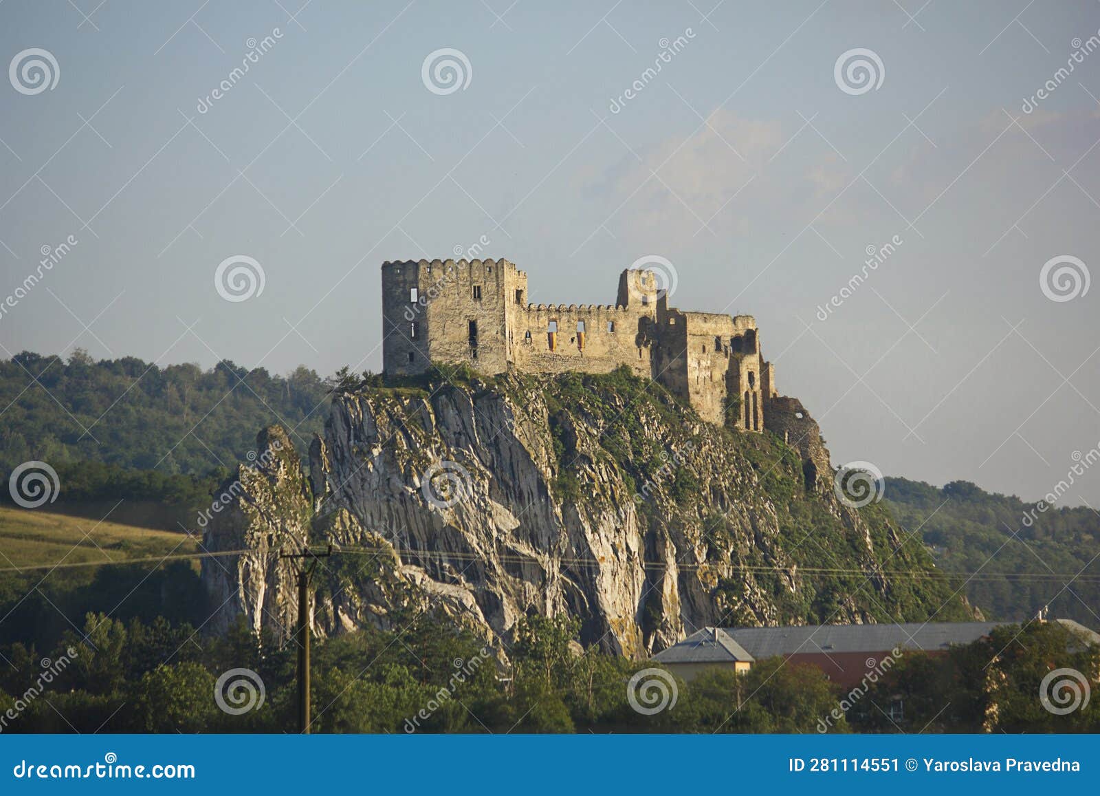 Medieval castle on a cliff stock image. Image of august - 281114551