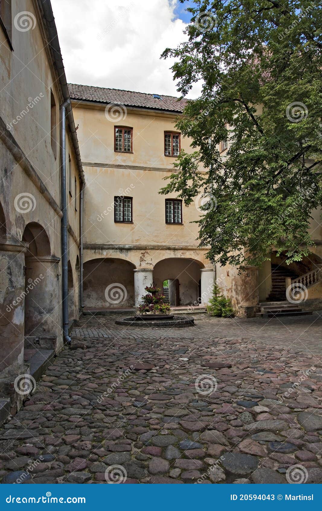 Medieval castle courtyard. stock image. Image of architecture - 20594043