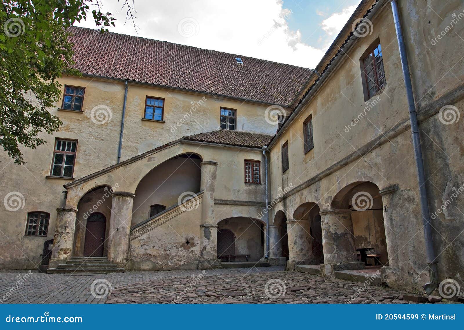 Medieval castle courtyard. stock image. Image of ancient - 20594599