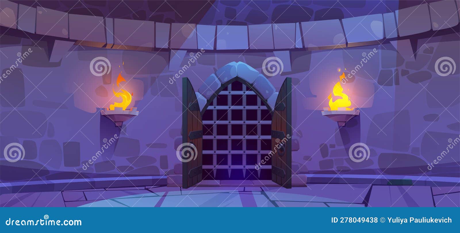 Medieval Castle Dungeon Wall Game Cartoon Vector Stock Vector ...