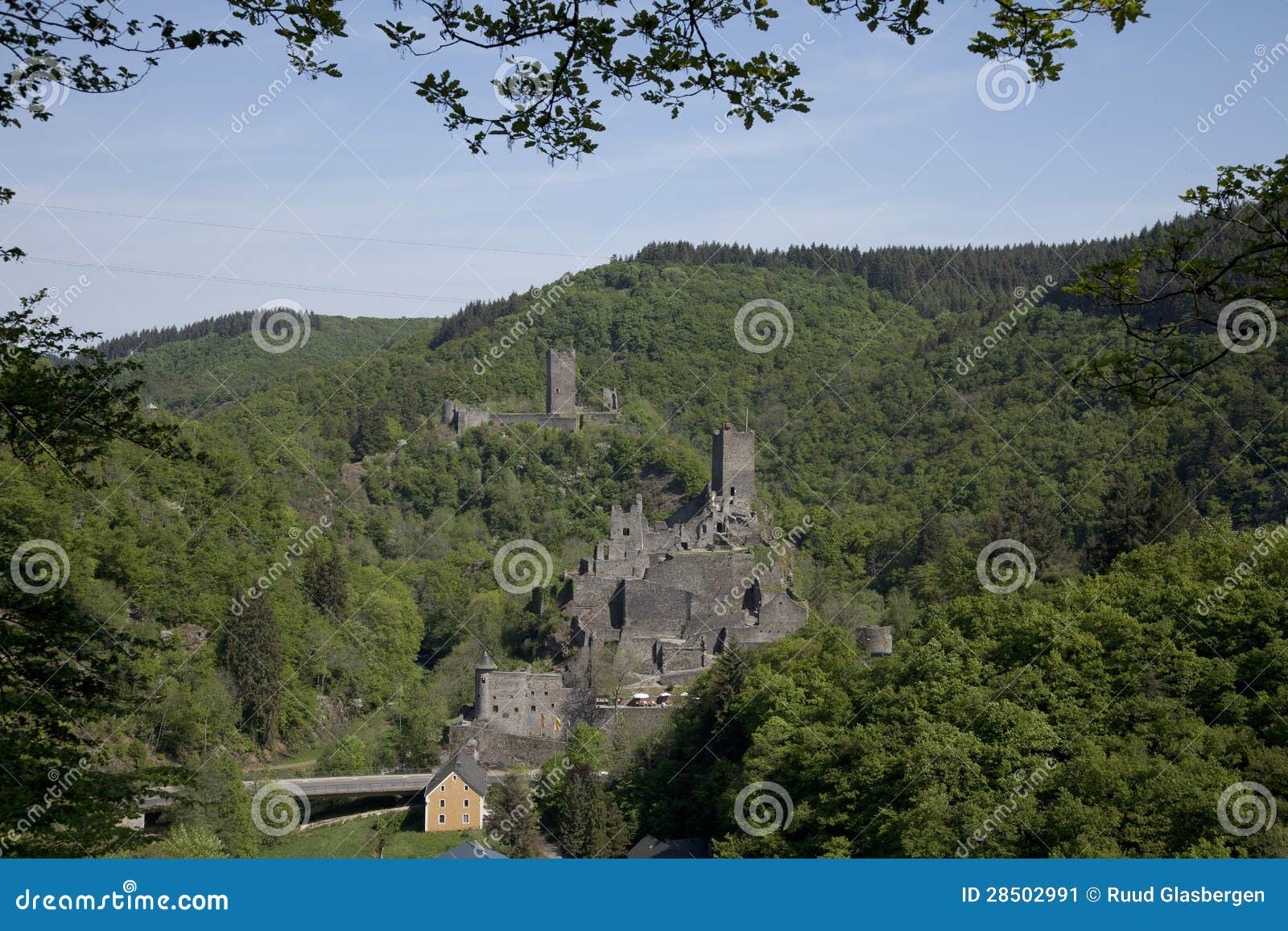 Medieval Castle in the Eifel Mountains Stock Image - Image of stone ...