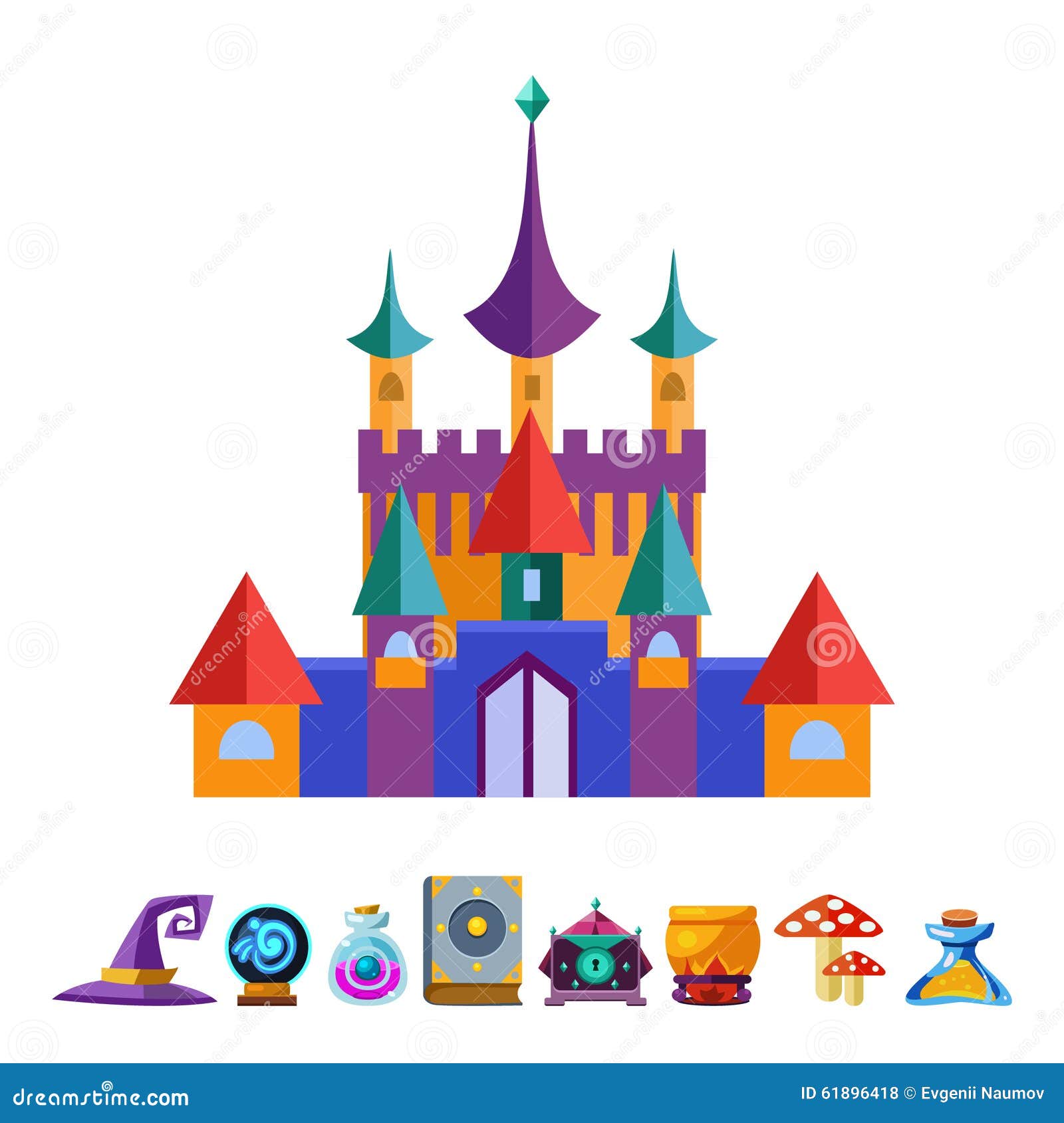 Medieval Castle and Elements for Games. Vector Stock Vector ...
