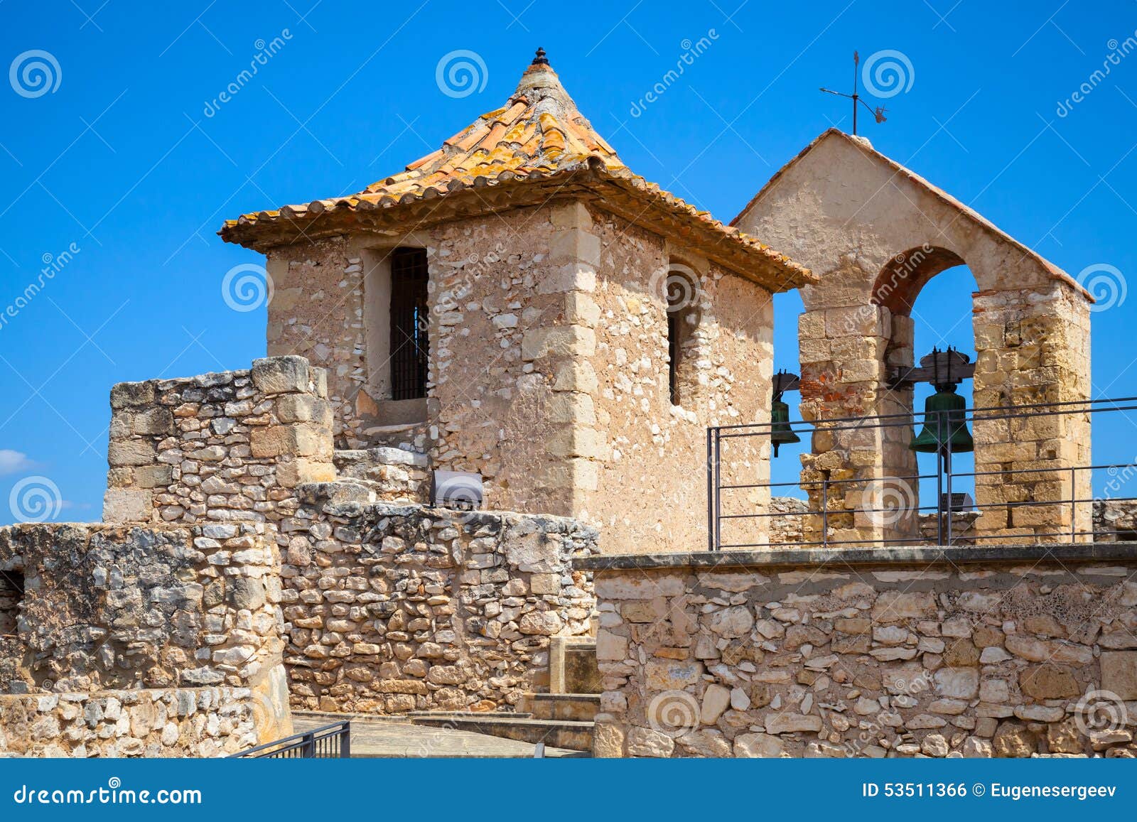 Medieval Castle Exterior, Ancient Calafell Town Stock Photo - Image of ...