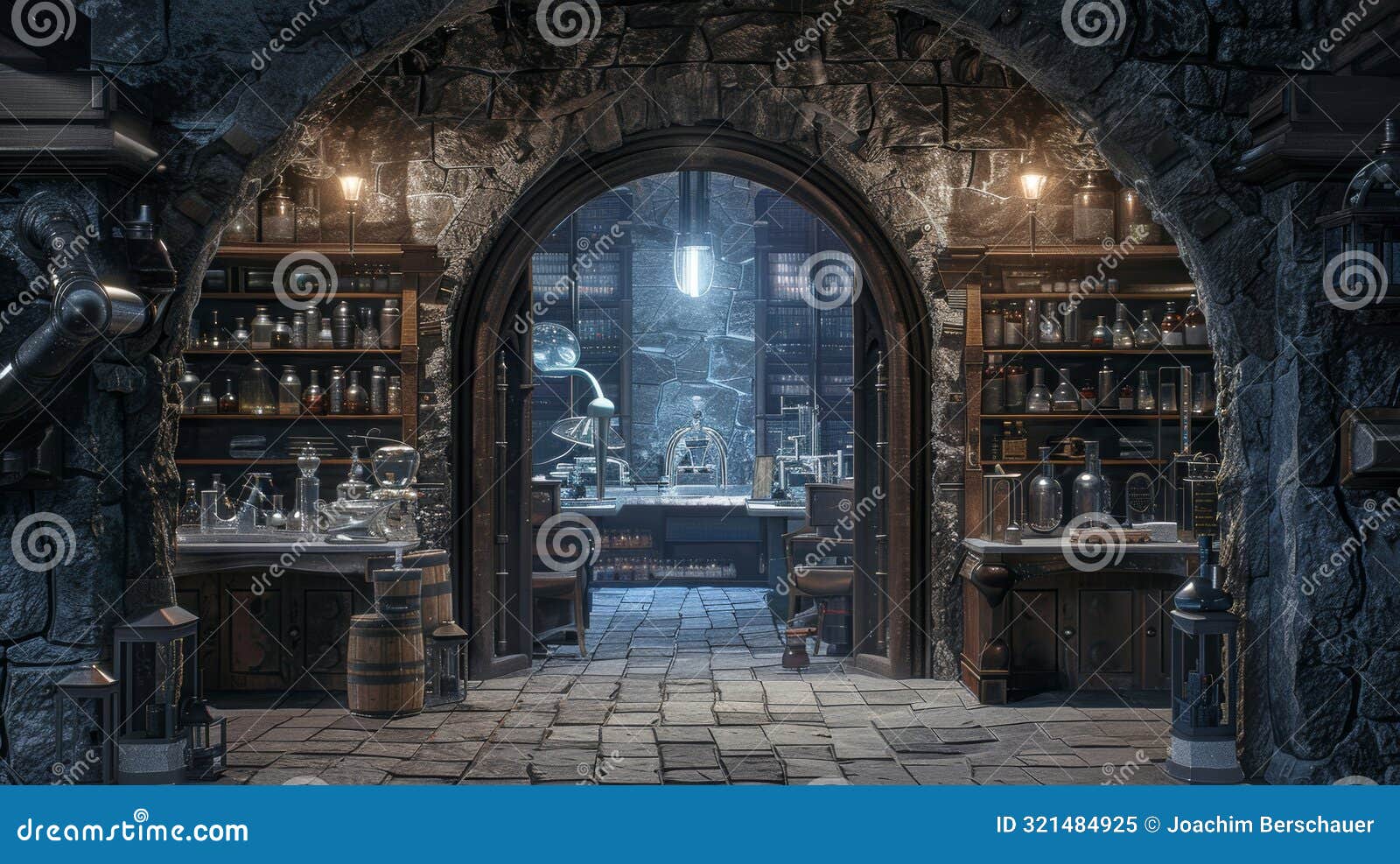Medieval Castle Exterior Transforms into Modern Sci Fi Lab with ...