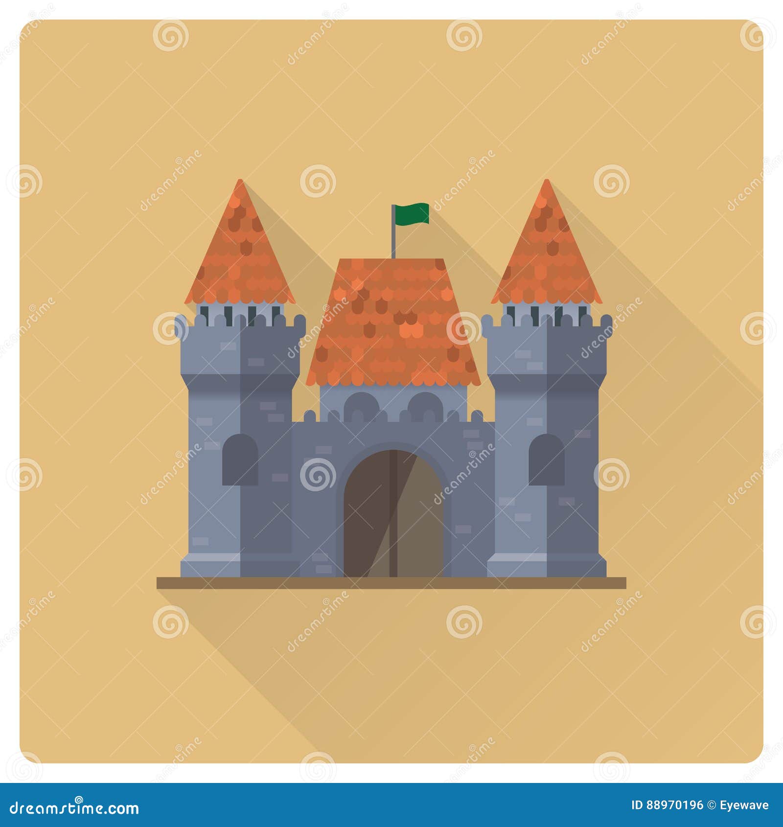Medieval Castle Flat Design Vector Illustration Stock Vector ...