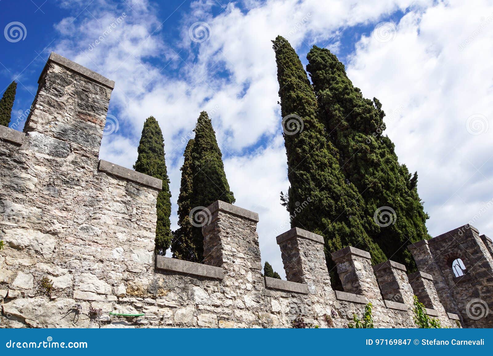 Medieval Castle in Front of a Blue Sky and Cloud Stock Image - Image of ...