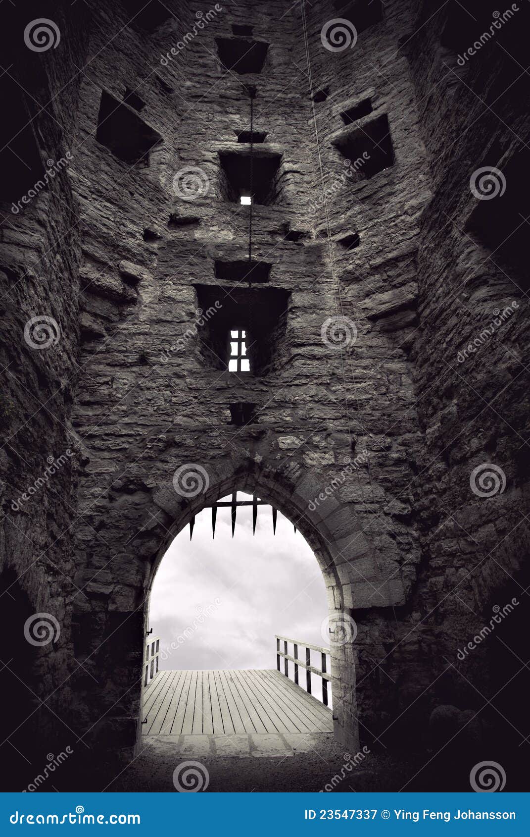 Medieval castle gate stock image. Image of spike, defence - 23547337