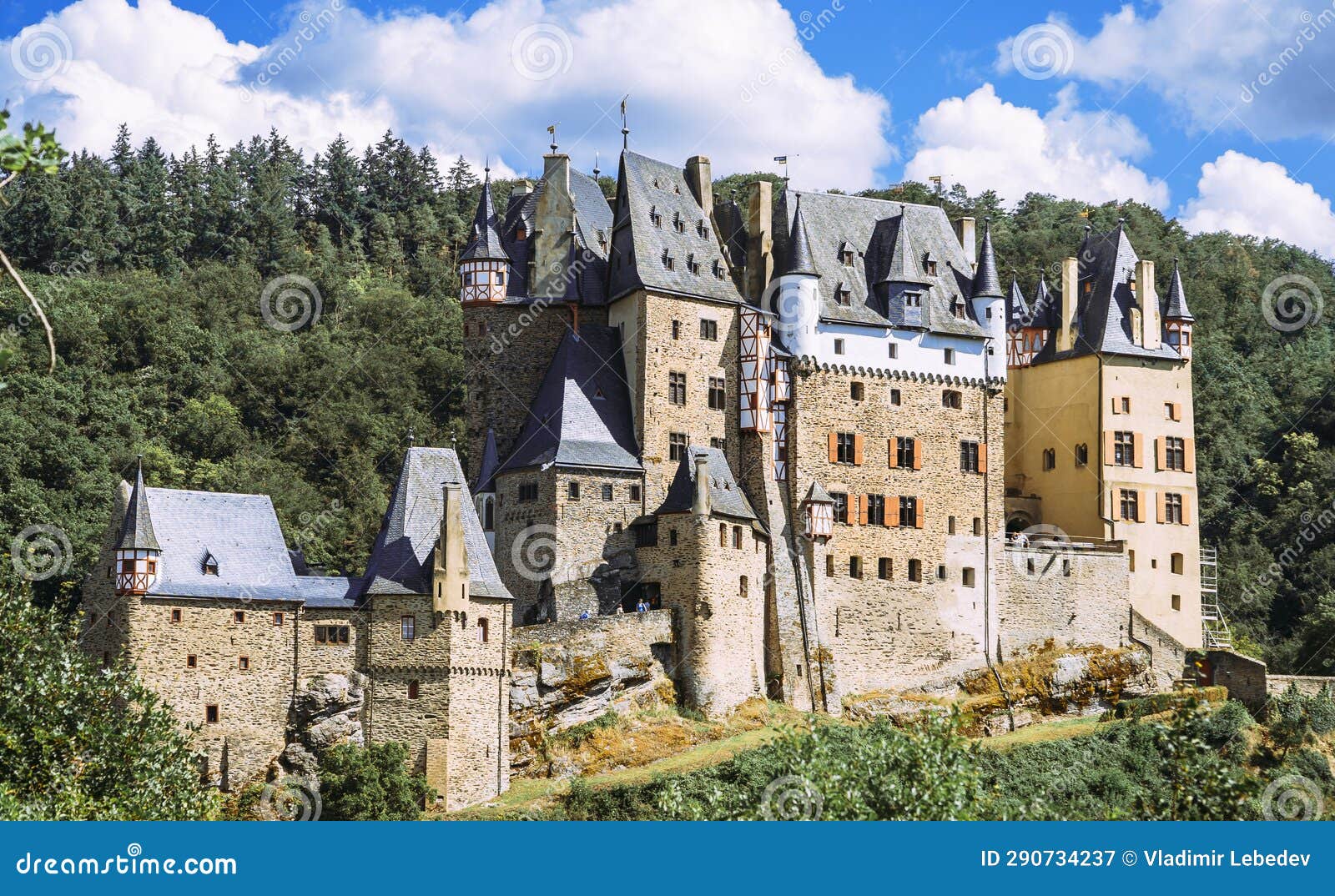 Shot of a Medieval Castle in Germany on a Fine Sunny Day Under a Blue ...