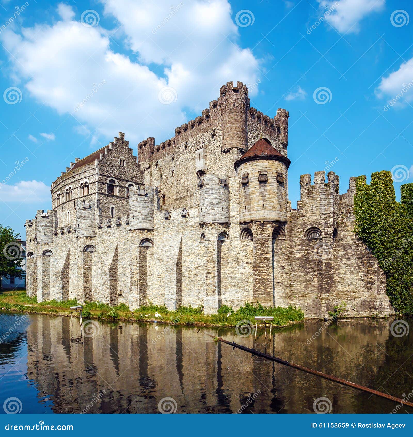 Medieval Castle, Ghent, Belgium Stock Image - Image of historic ...