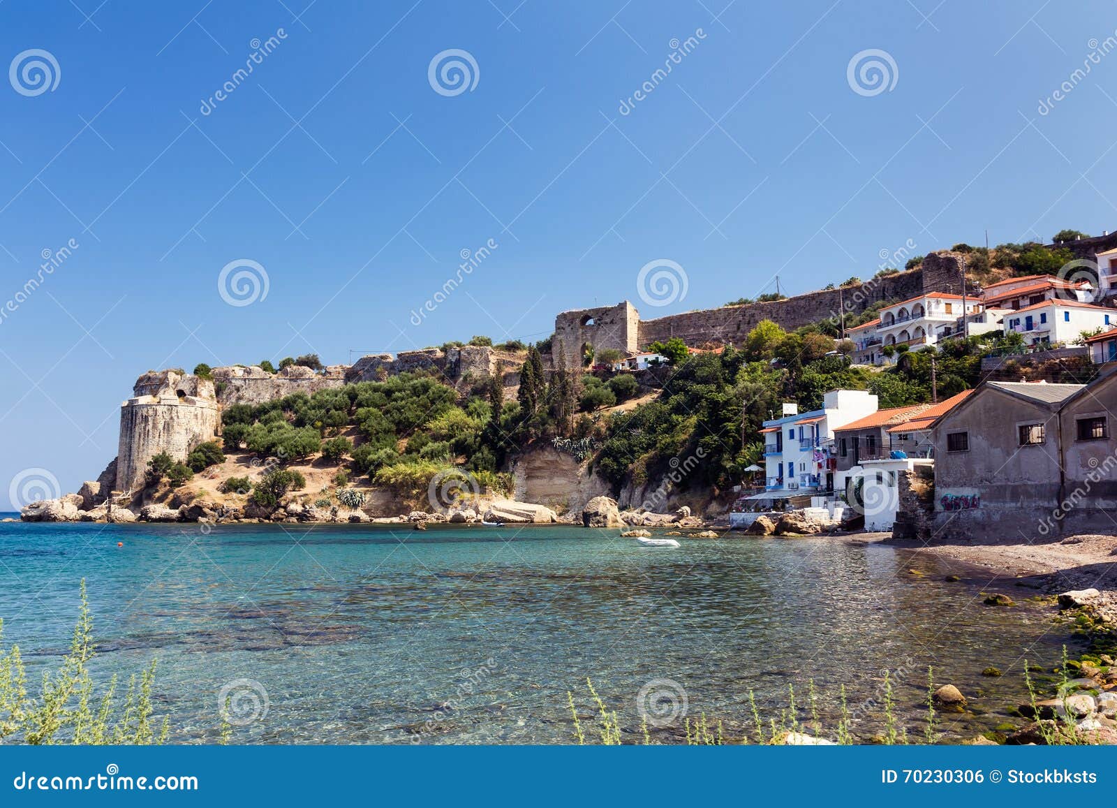 Medieval castle Greece stock photo. Image of peloponisos - 70230306