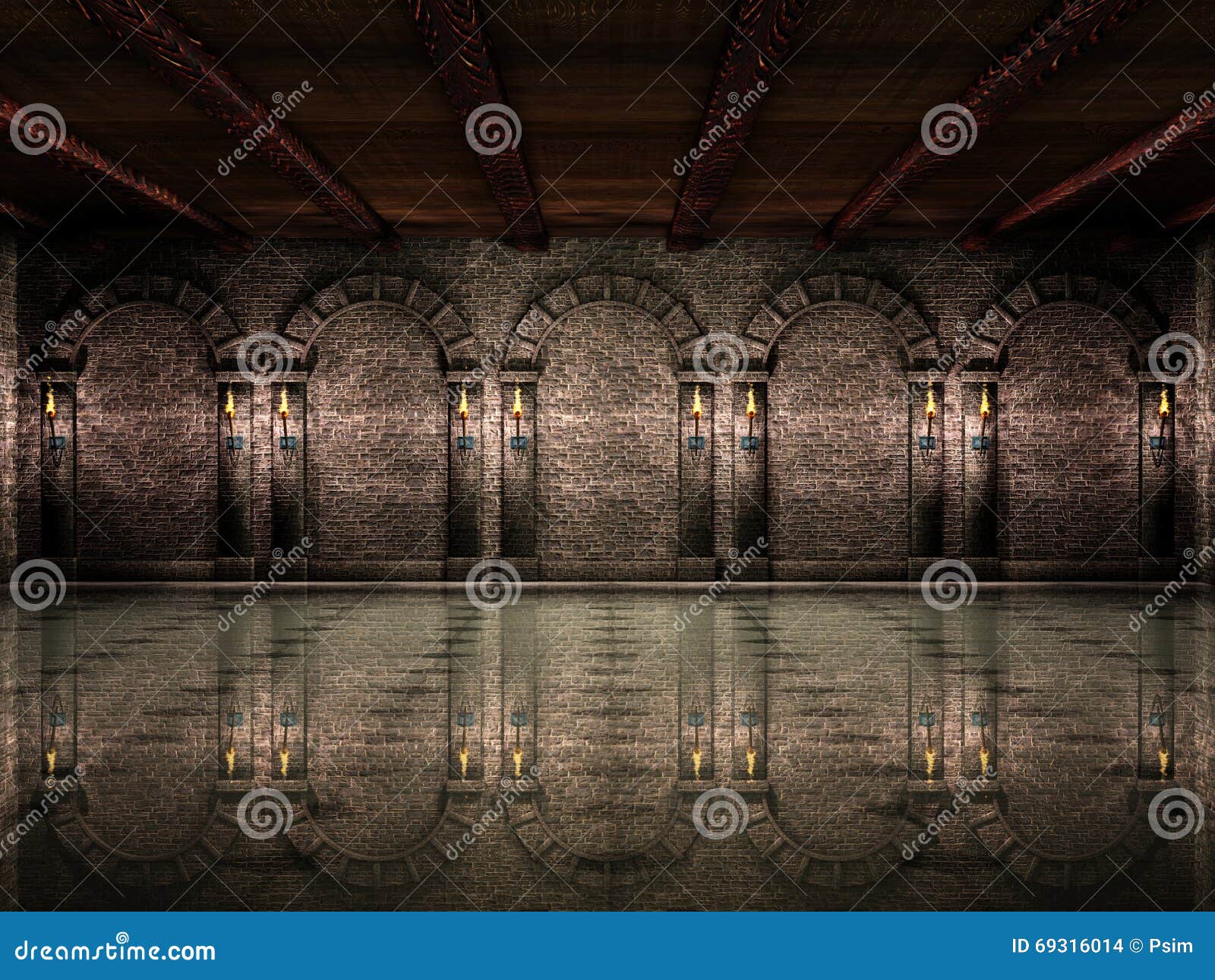 Medieval castle hall stock photo. Image of hall, columns - 69316014