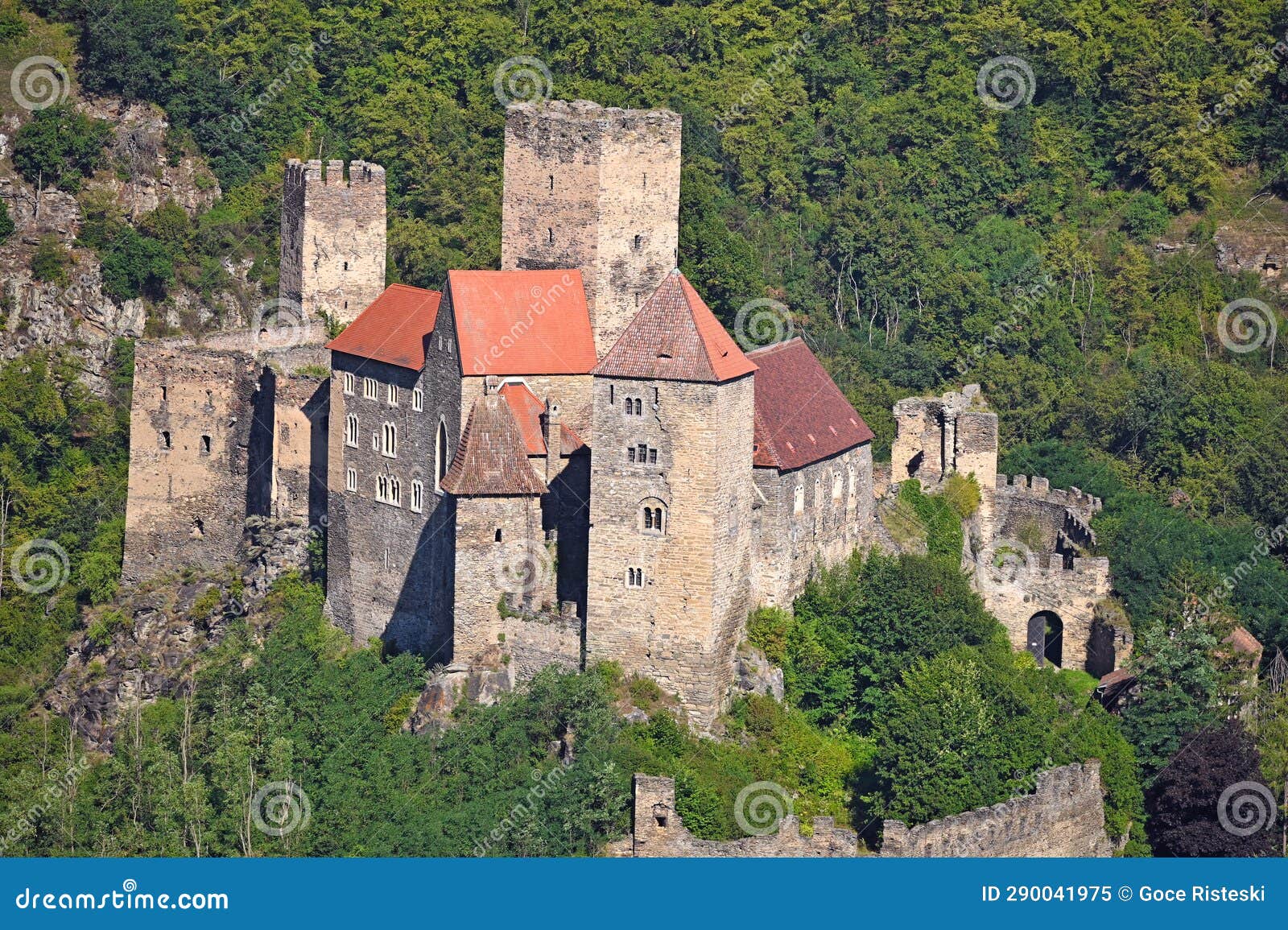 Medieval Castle Hardegg in Austria Stock Image - Image of hill, forest ...