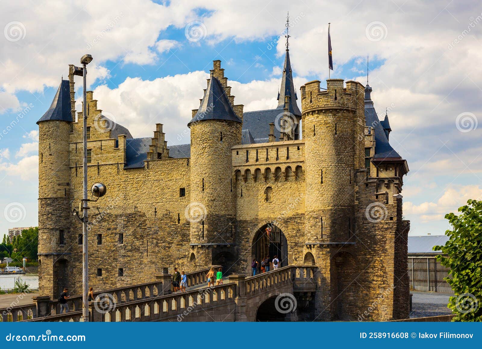 Medieval Castle Het Steen in Antwerp, Belgium Stock Photo - Image of ...