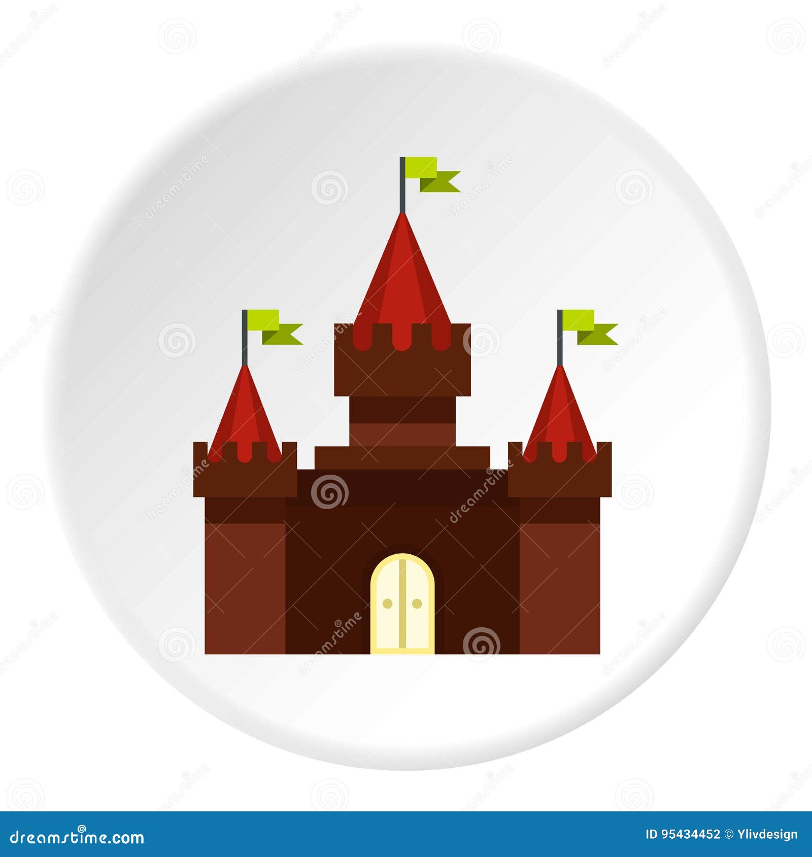Medieval Castle Icon Circle Stock Vector - Illustration of ancient ...