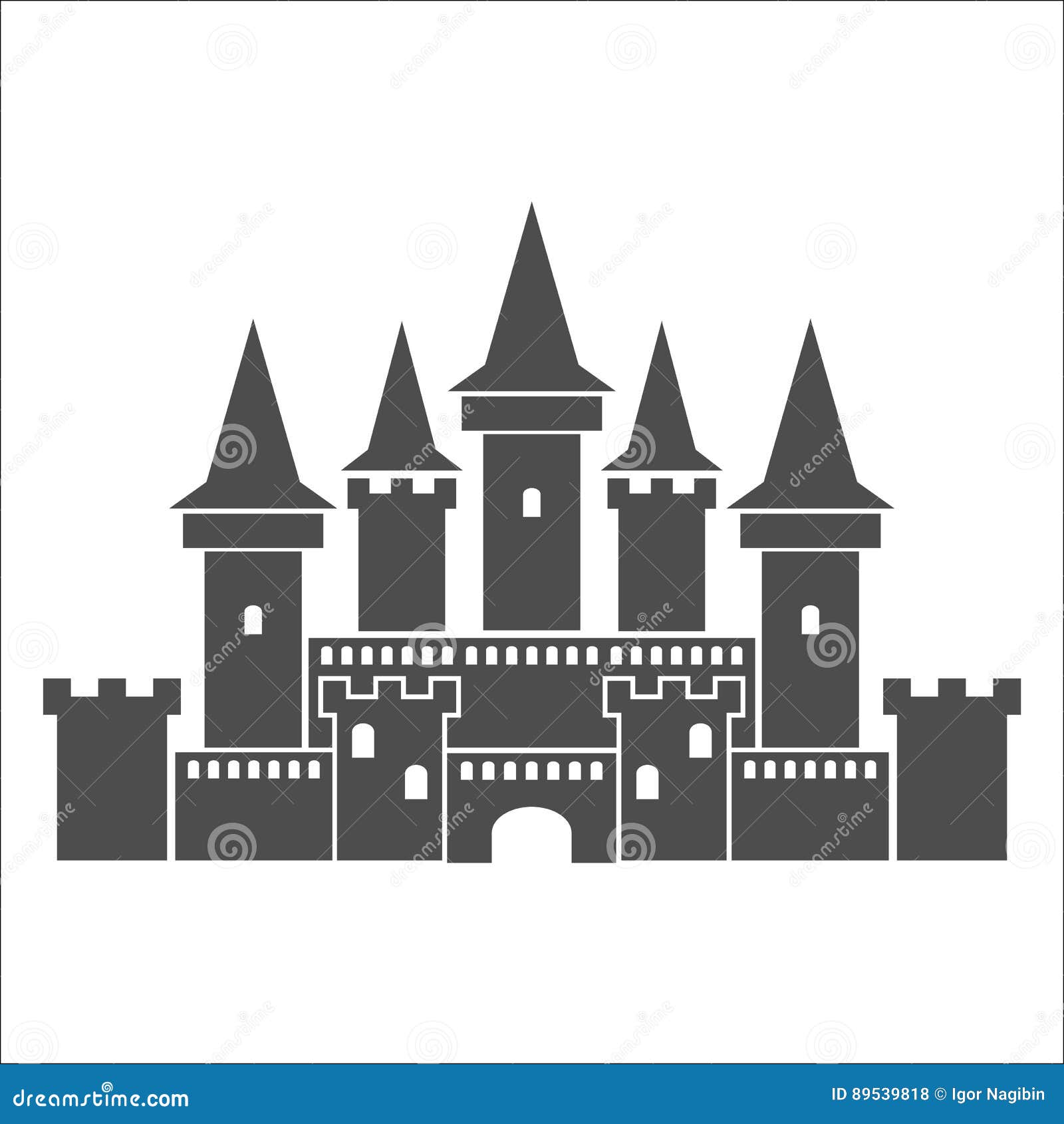 Medieval castle icon. stock vector. Illustration of force - 89539818