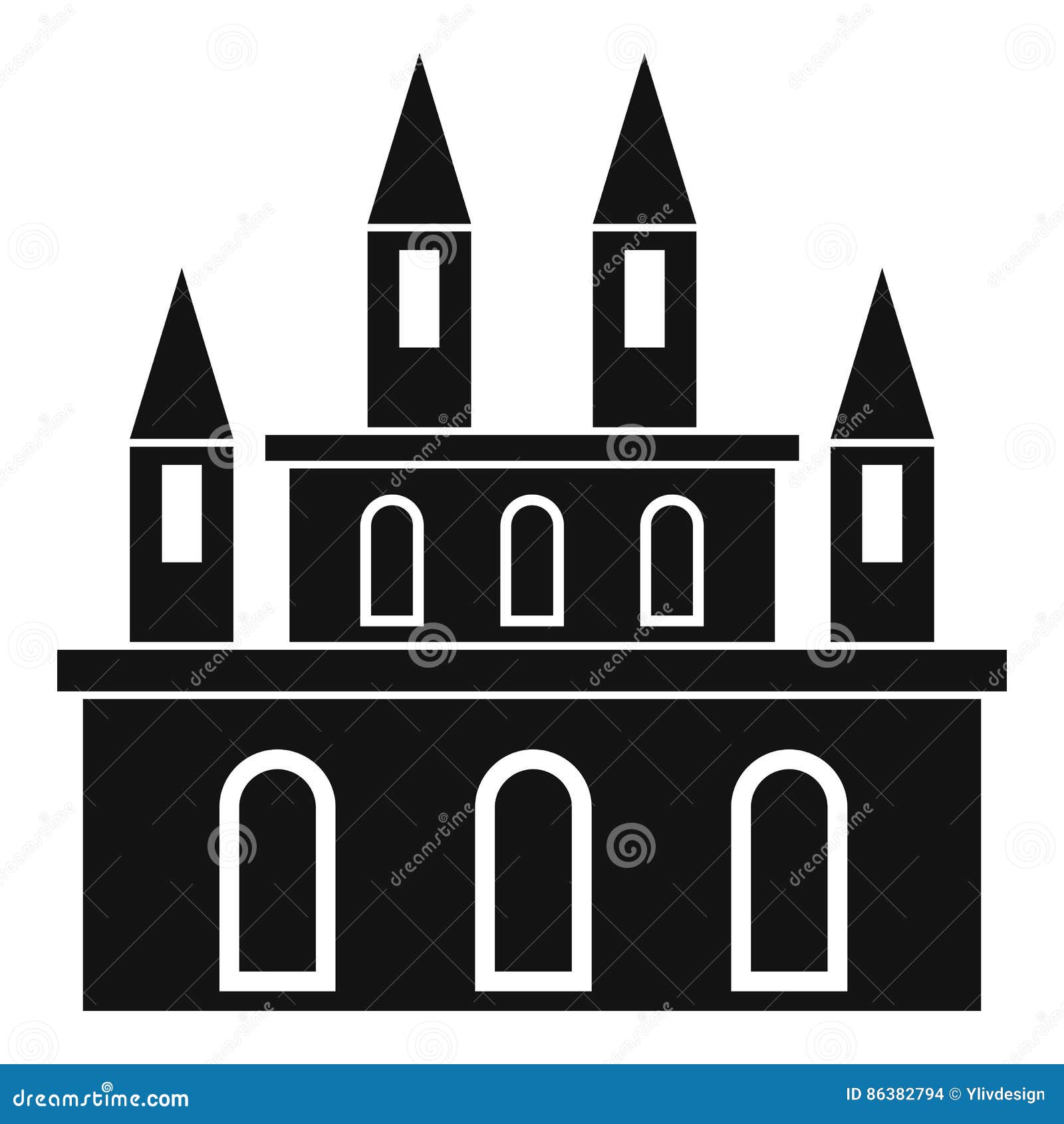 Medieval Castle Icon, Simple Style Stock Vector - Illustration of ...