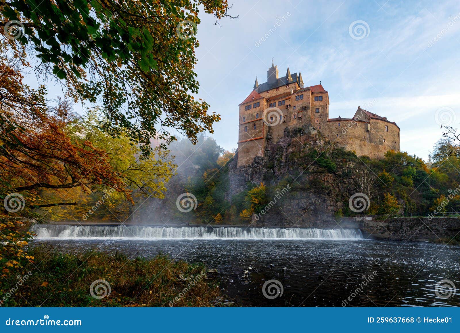 Medieval Castle Kriebstein in Saxony Stock Photo - Image of ancient ...