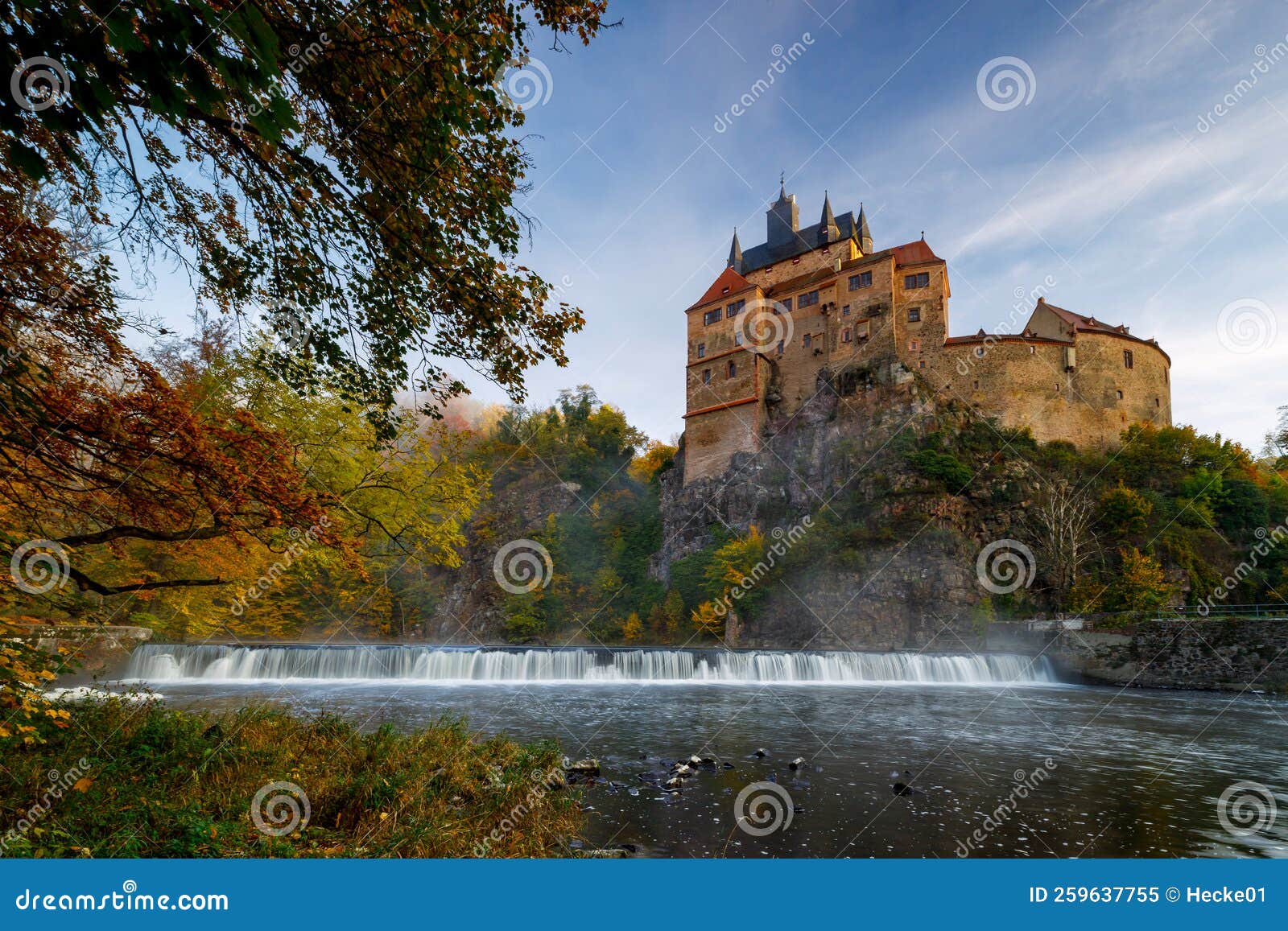 Medieval Castle Kriebstein in Saxony Stock Image - Image of fortress ...