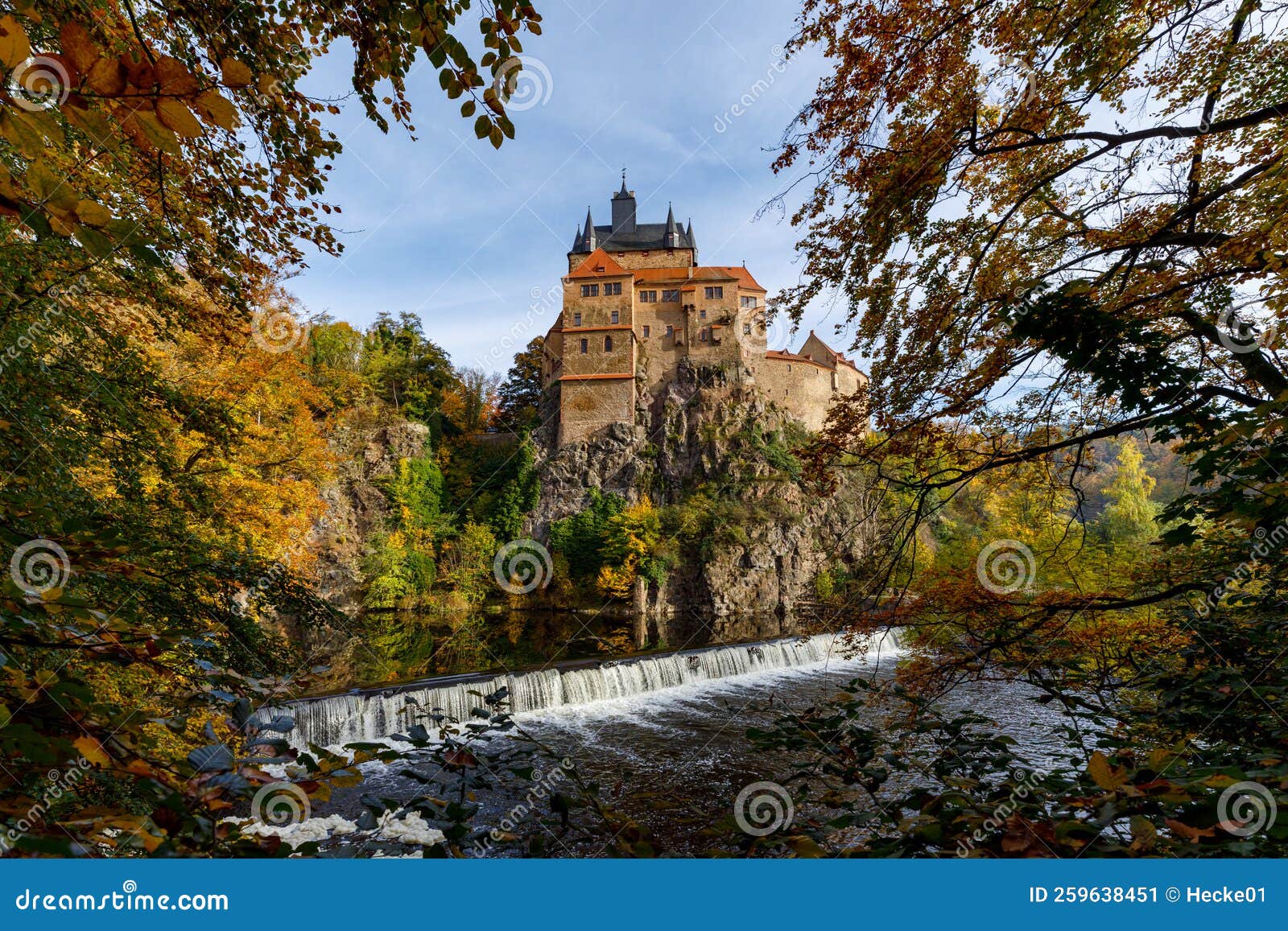 Medieval Castle Kriebstein in Saxony Stock Image - Image of landmark ...