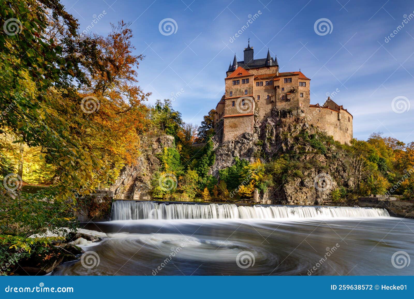 Medieval Castle Kriebstein in Saxony Stock Photo - Image of fort ...