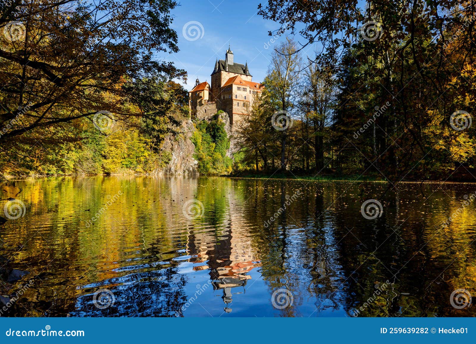 Medieval Castle Kriebstein in Saxony Stock Photo - Image of fortress ...