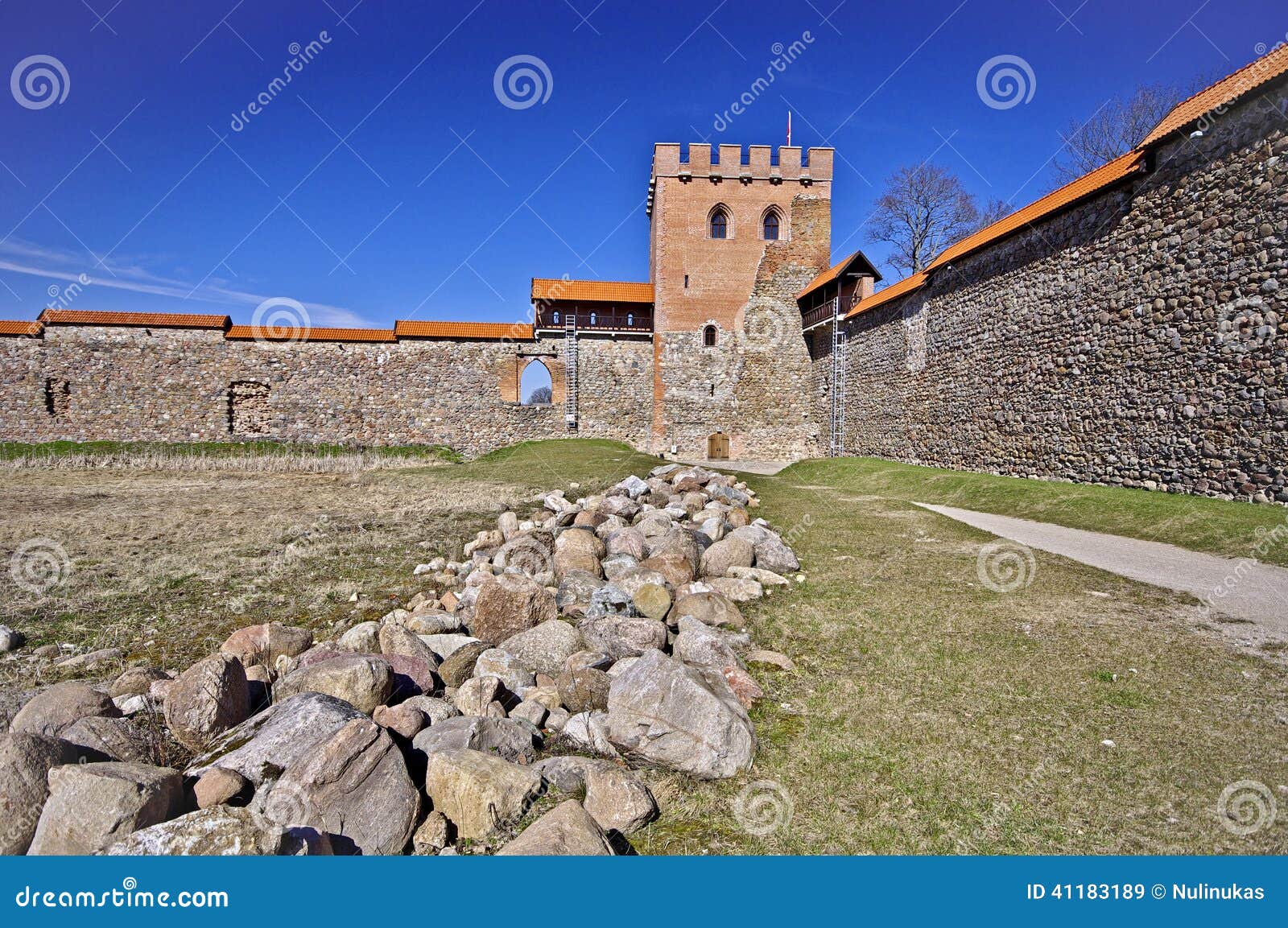 Medieval Castle, Medininkai, Lithuania Stock Image - Image of ...