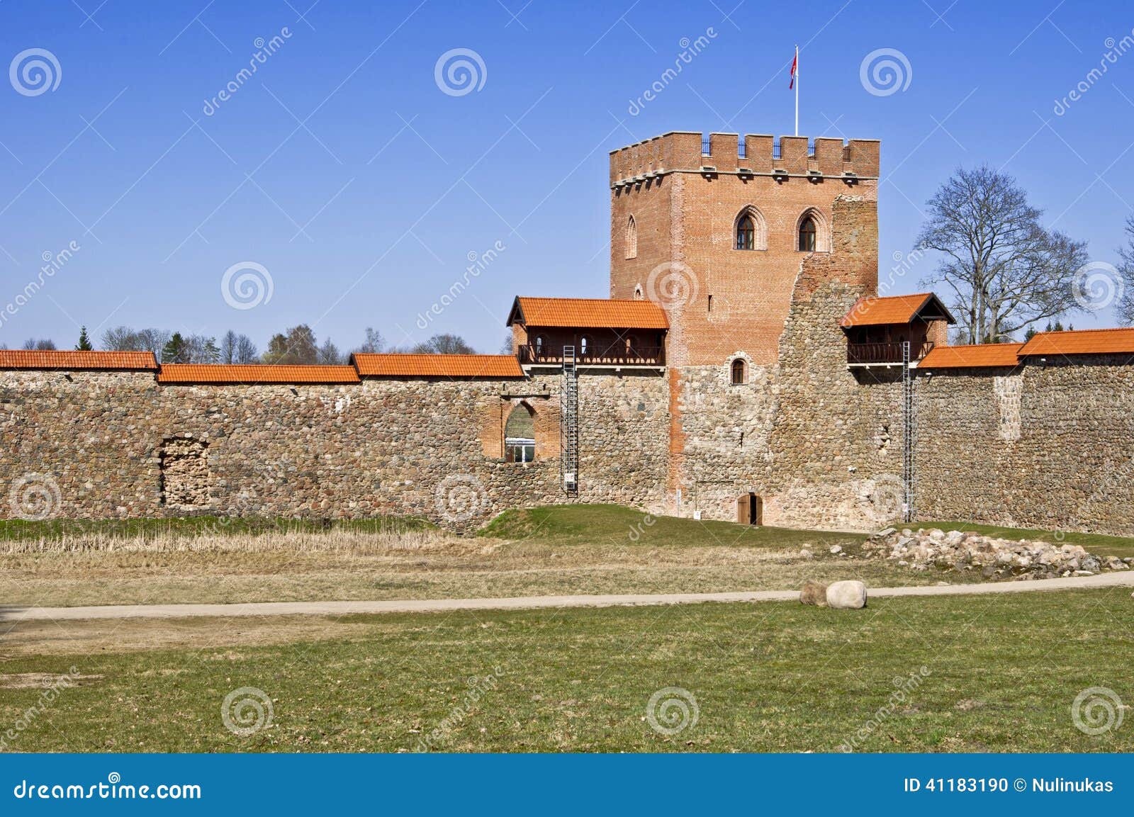 Medieval Castle, Medininkai, Lithuania Stock Photo - Image of buildings ...