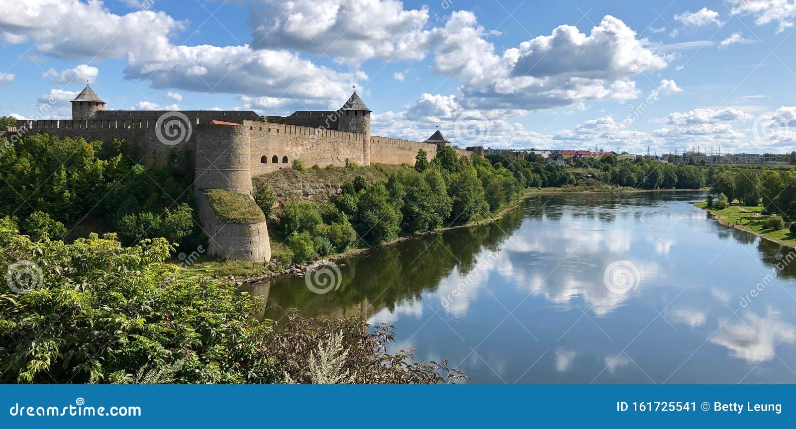 Medieval Castle on Narva River in Russia Stock Image - Image of europe ...