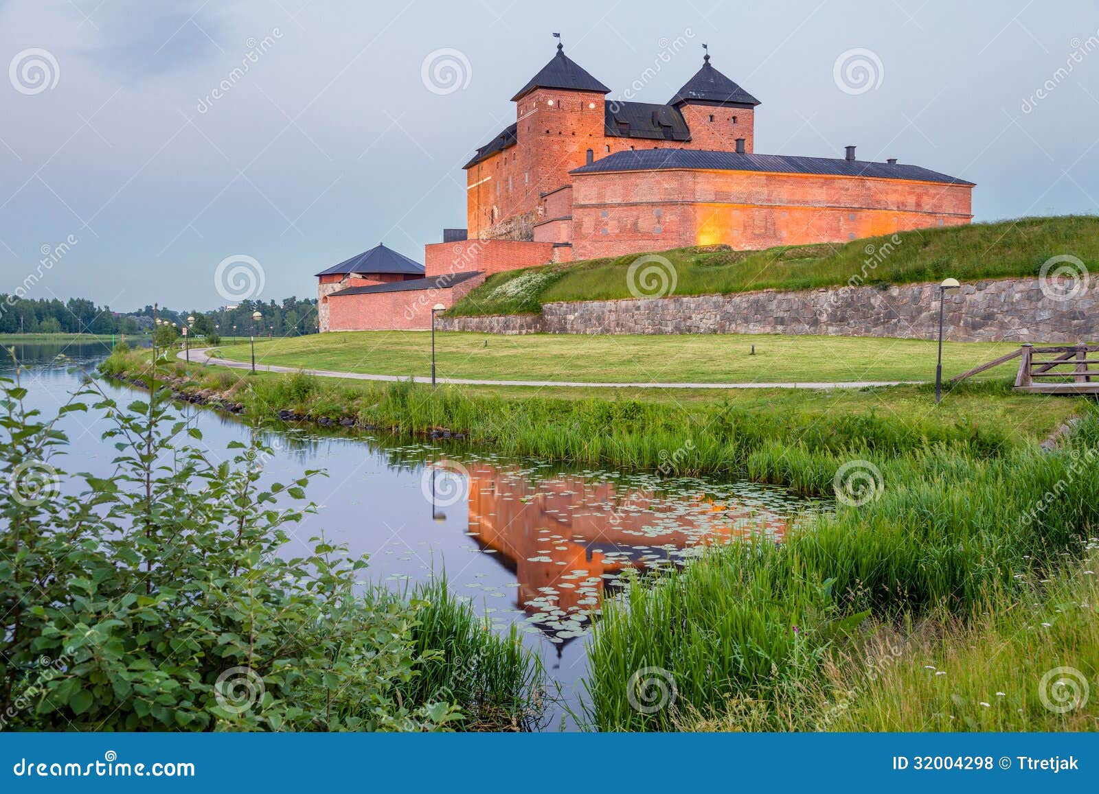 Medieval Castle stock photo. Image of colorful, river - 32004298