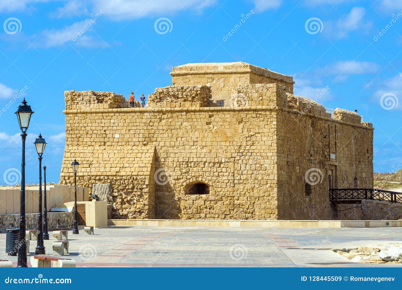 Medieval castle in Paphos stock image. Image of landmark - 128445509