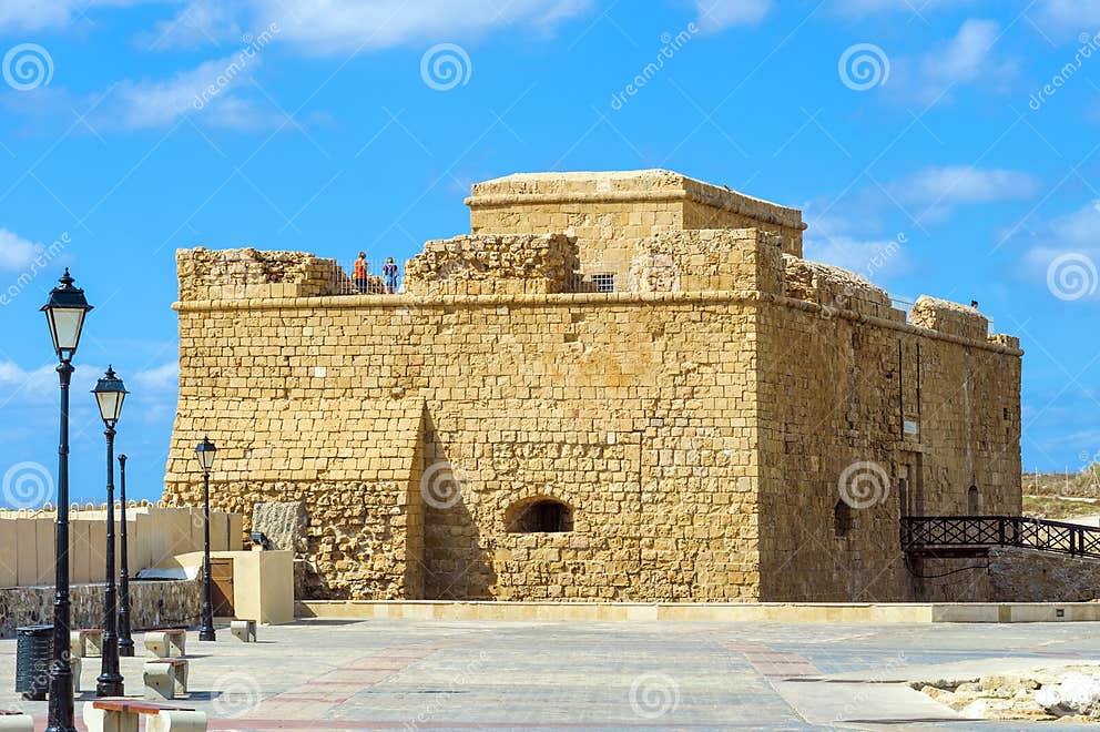 Medieval castle in Paphos stock image. Image of landmark - 128445509