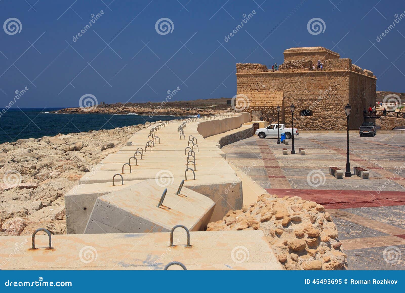 Medieval Castle of Paphos. stock image. Image of mediterranean - 45493695