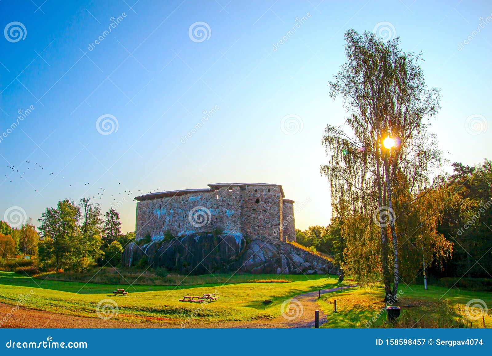 Medieval Castle on the Raseborg Rock in Finland in the Morning Stock ...