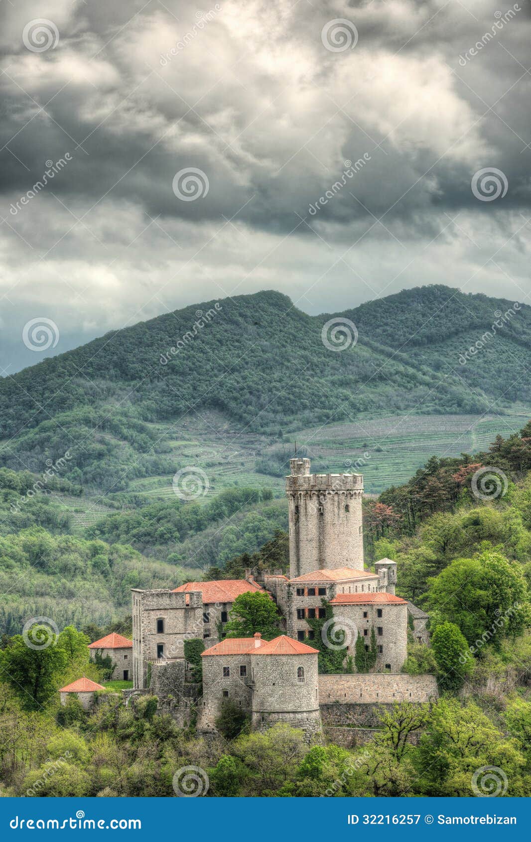 Branik Slovenia Village View Gorica Karst Primorska Region Castle ...