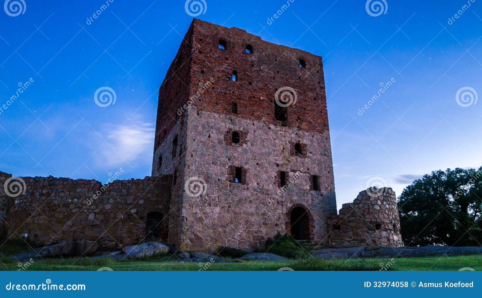 Medieval Castle Ruin Hammershus Stock Photo - Image of medieval, castle ...