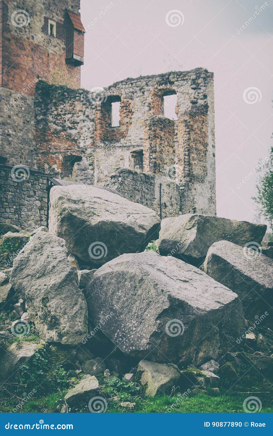 Medieval castle ruin stock photo. Image of fort, bumpy - 90877890