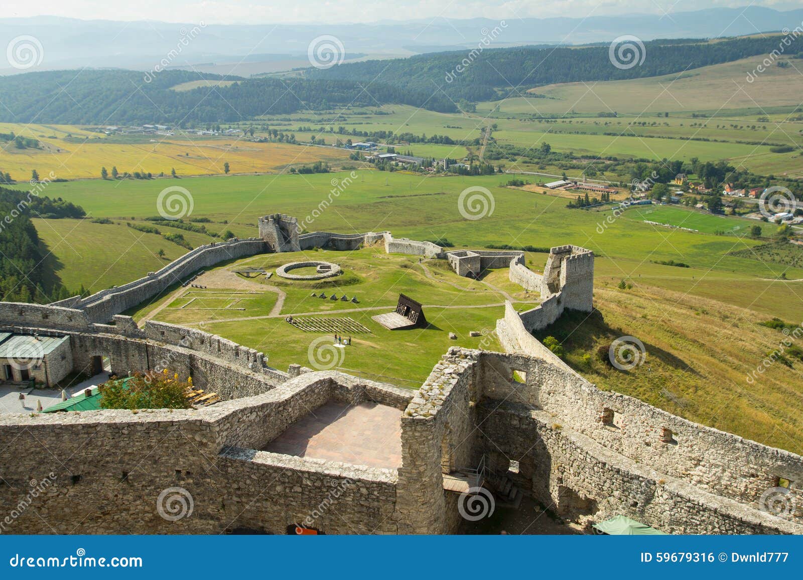 Medieval Castle Ruins Aerial View Stock Photo - Image of famous, fort ...