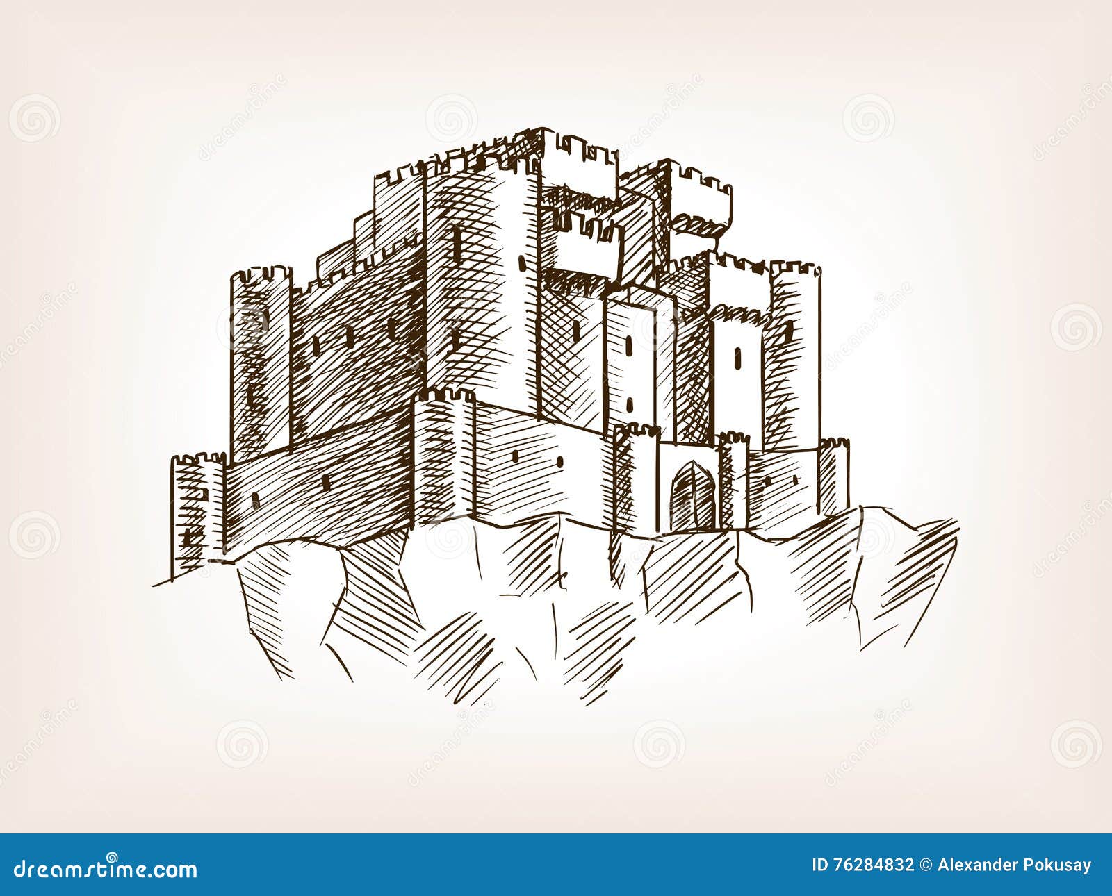 Castle. Sketch. Halloween. Mysterious House. Vector Illustration ...