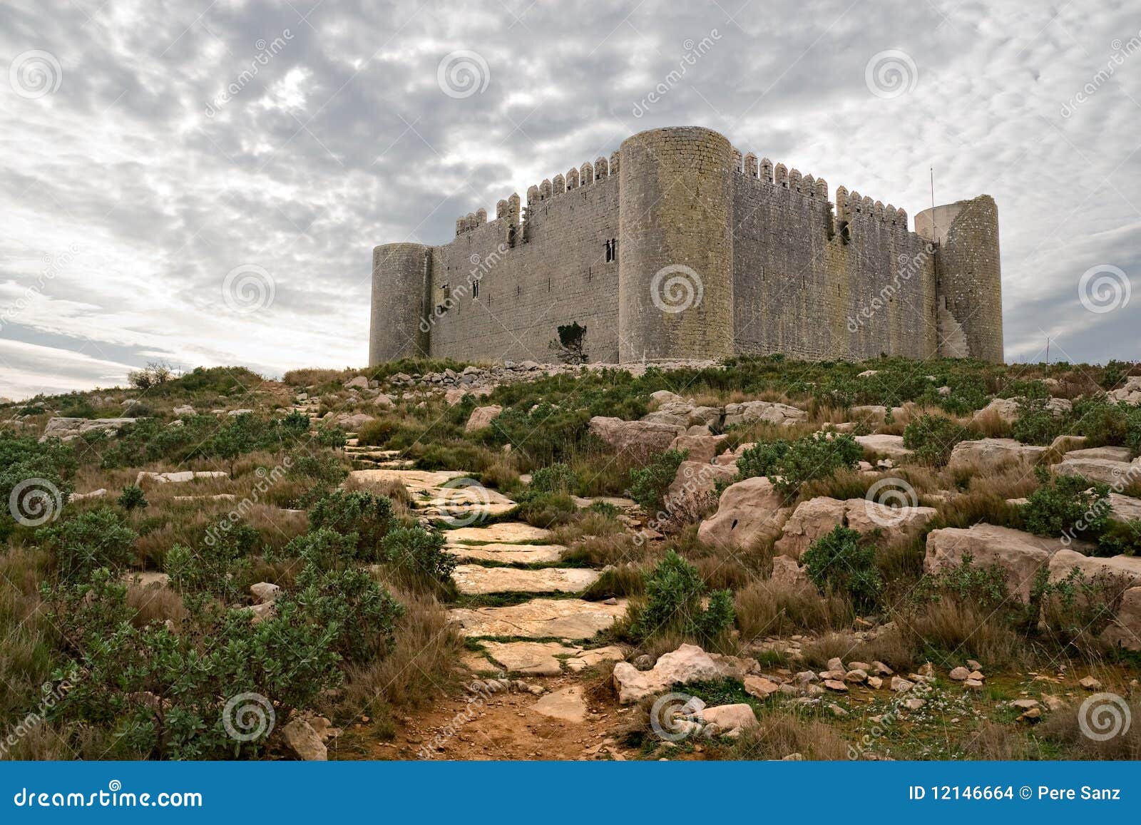 Medieval Castle of Torroella De Montgri Stock Photo - Image of curtain ...