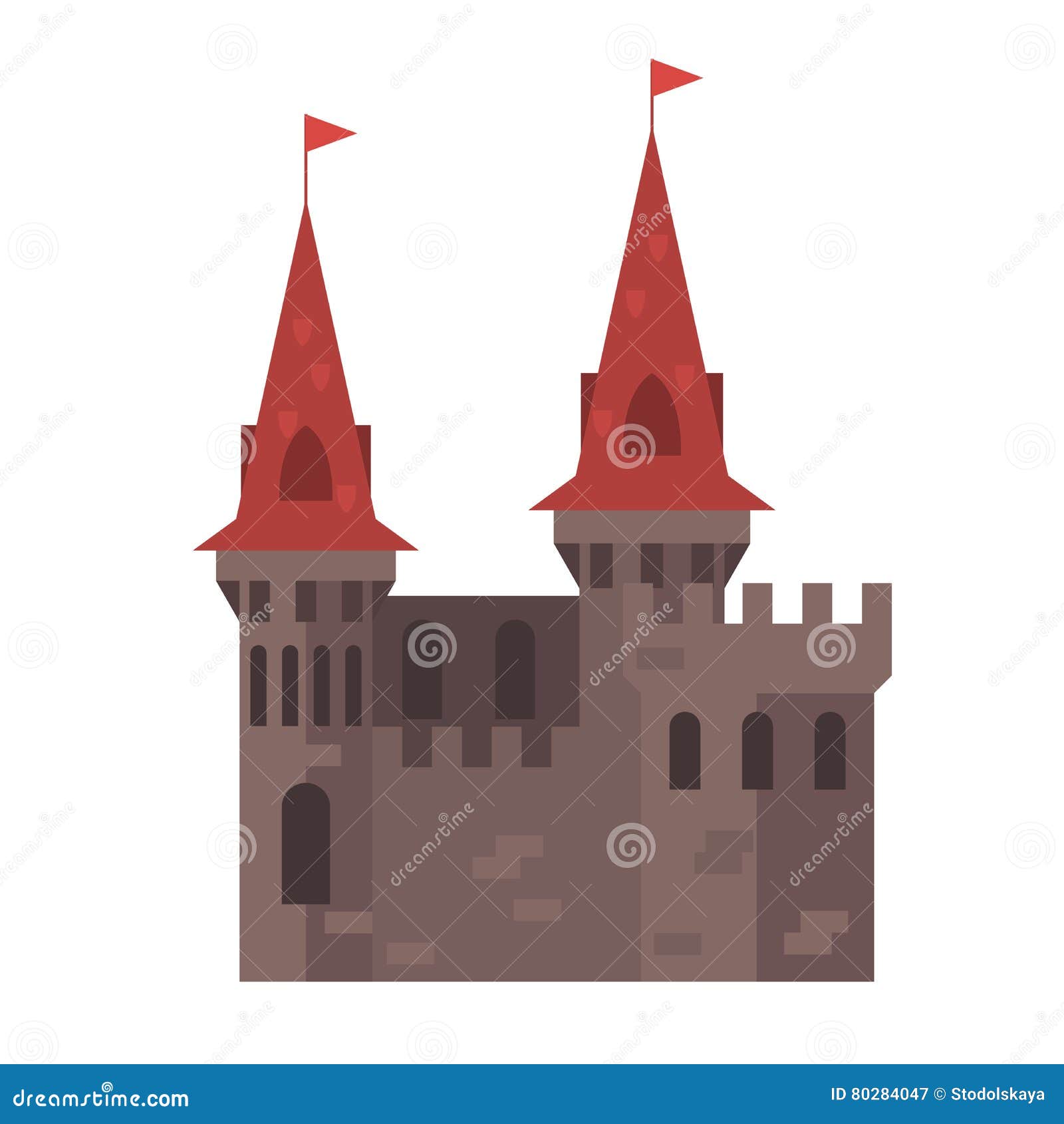 Medieval Castle with Towers - Stronghold Stock Vector - Illustration of ...