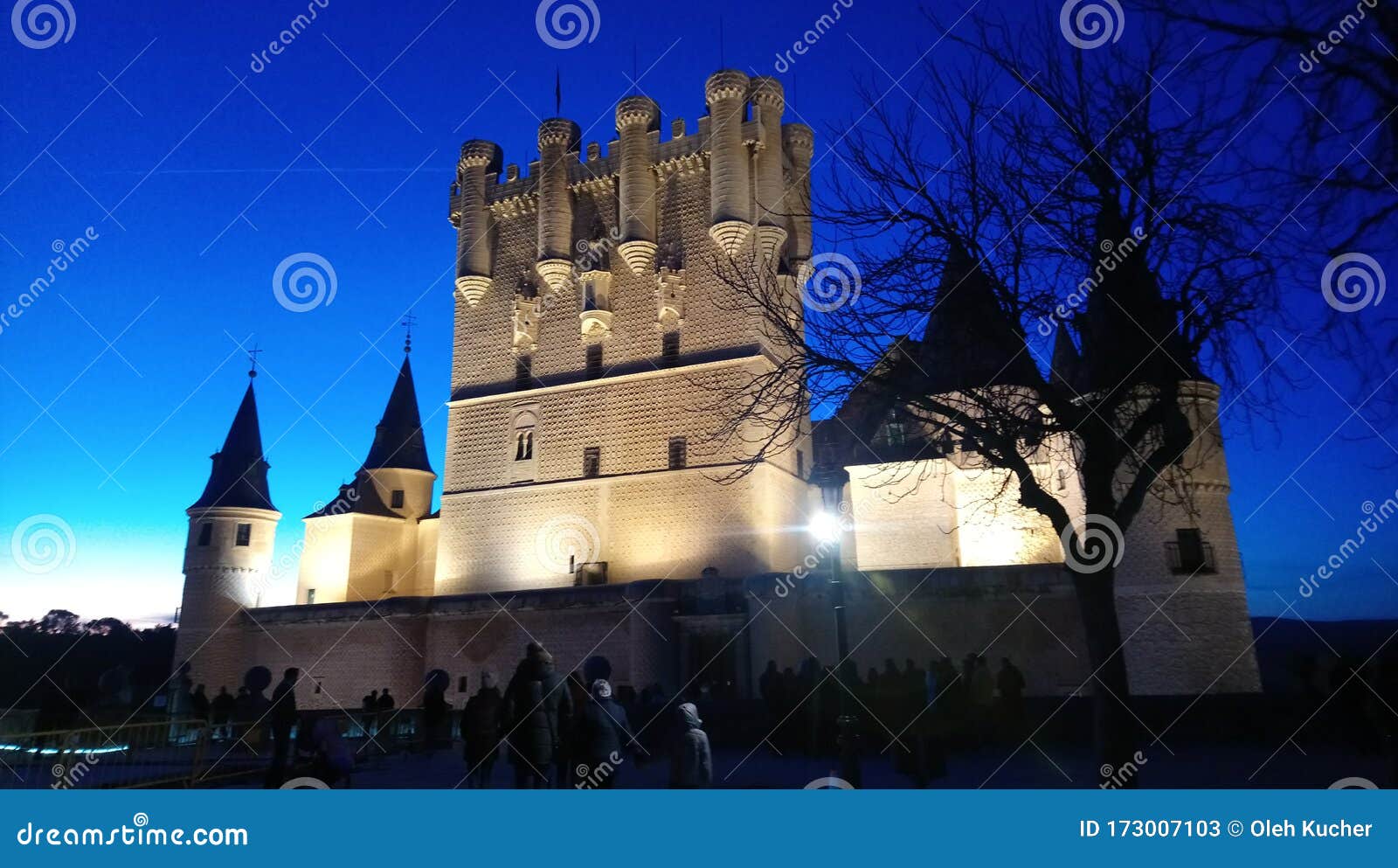 Medieval Castle Under the Night Light Stock Image - Image of medieval ...
