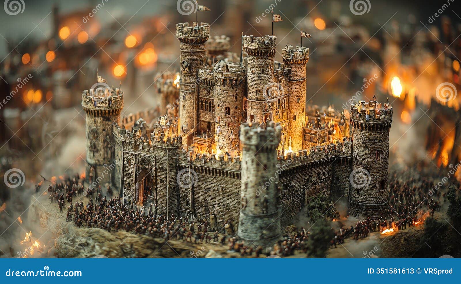 Medieval Castle Under Siege at Night Stock Image - Image of fortress ...