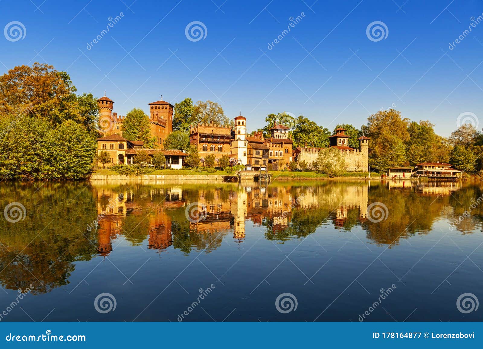 Medieval Castle in Valentine Park in Turin Stock Image - Image of ...
