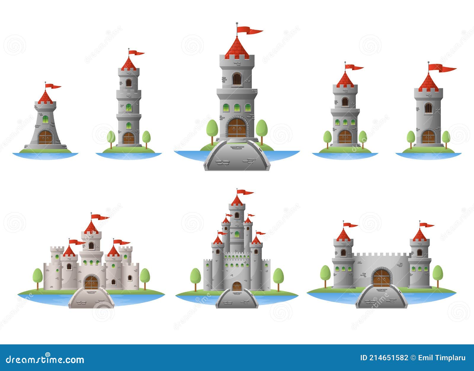 Medieval Castle Vector Design Illustration Isolated on White Background ...